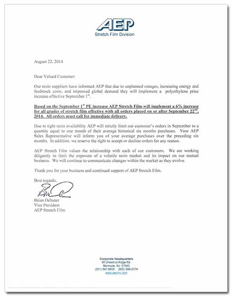 Resin Increases October 2014