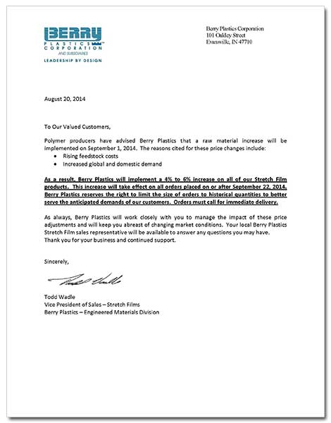 Resin Increases October 2014